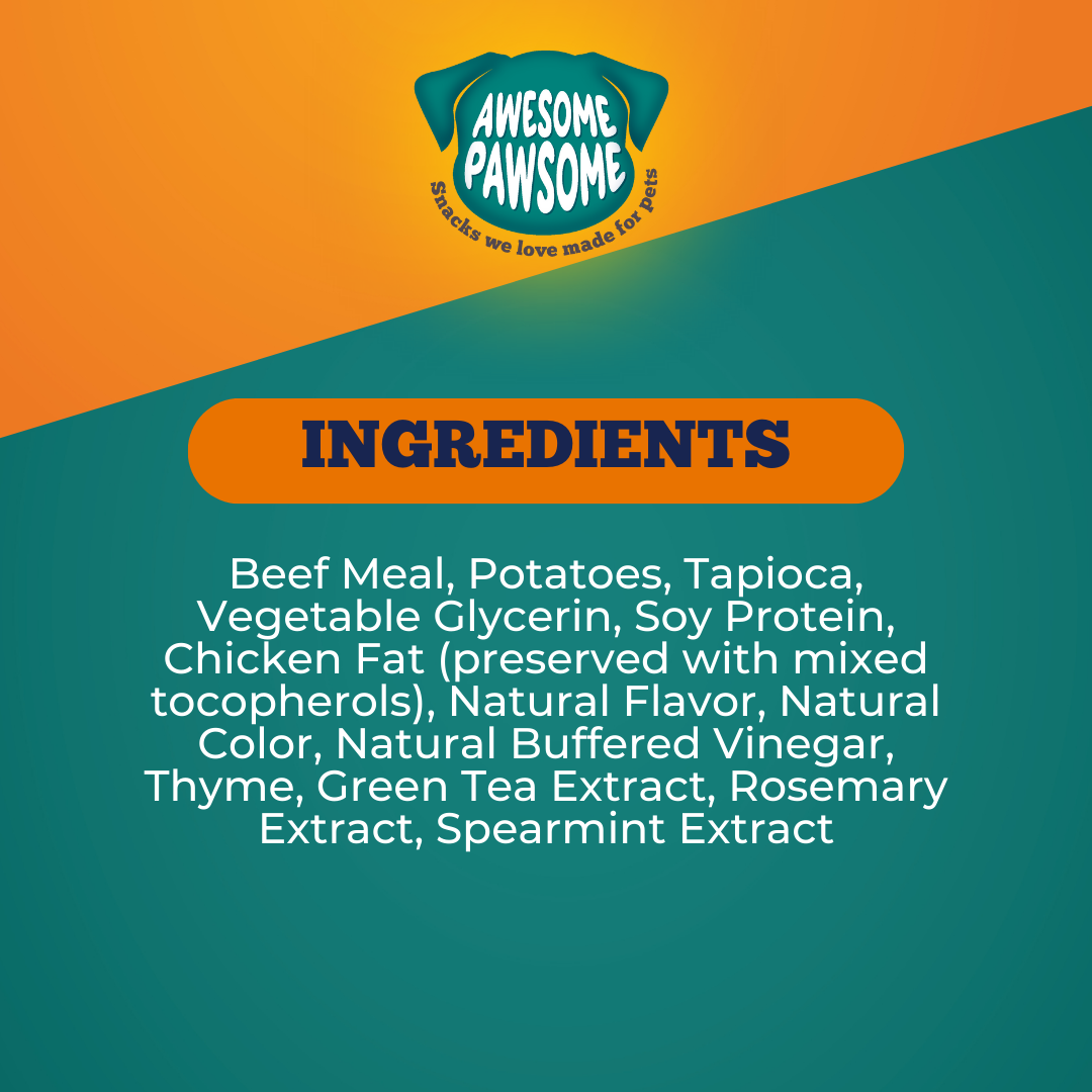 Awesome Pawsome All Natural Dog Treats Beefy Bites Recipe 85g ...